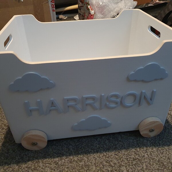 Personalised Wooden Toy Box With Wheels - Etsy