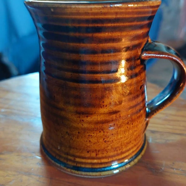 Stoneware,hand-thrown,slender,coffee Pot,glazed,tenmoku Glaze,artisanal ...