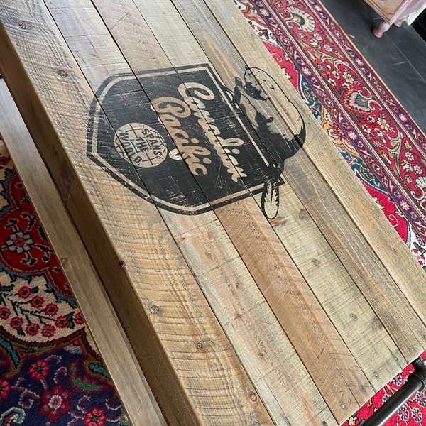 Industrial Railroad Coffee Table Cart, Union Pacific Railway - Etsy
