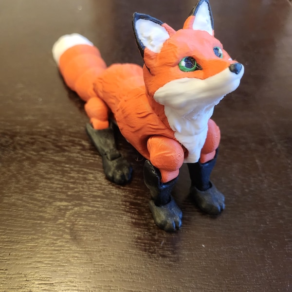 3D Printed Fox | Realistic Fox Figurine | Flexible Articulated Animal ...
