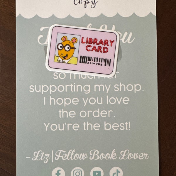 MINI Library Card Book Club Sticker L Bookworm Sticker | Bibliophile ...