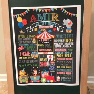 SALE Circus Carnival Printable Birthday Party Chalk Board - Etsy