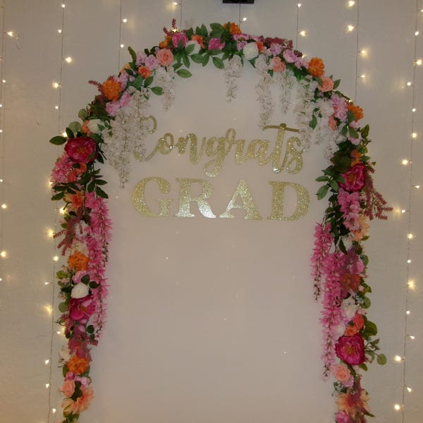 Congrats Grad Backdrop Sign, Graduation Party Decor, Class of 2024 ...