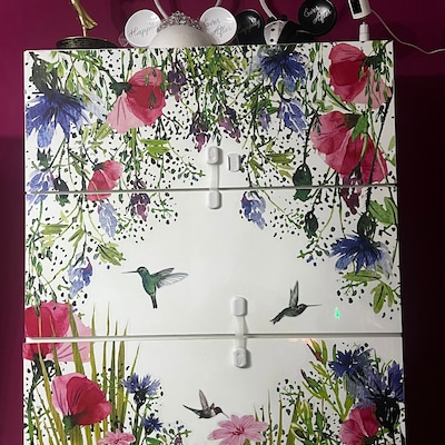 Botanical Springtime Flower Window Cling Decal. Crocuses, Ferns ...