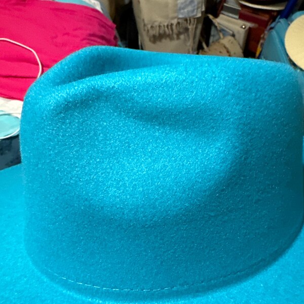 Toyo Straw Panama Hat or Wide Brim Fedora With Vented Crown and Black ...