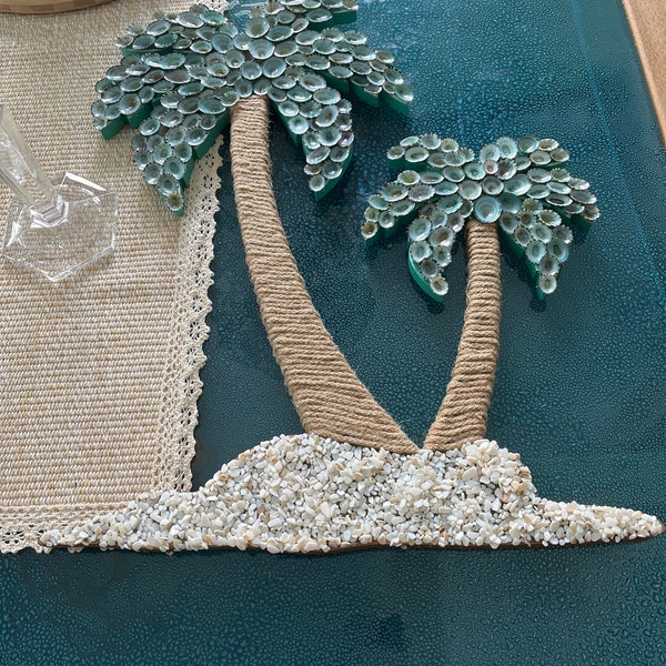 Palm Tree Wall Decor, Shell Palm Tree, Palm Tree Decor, Limpet Shell ...