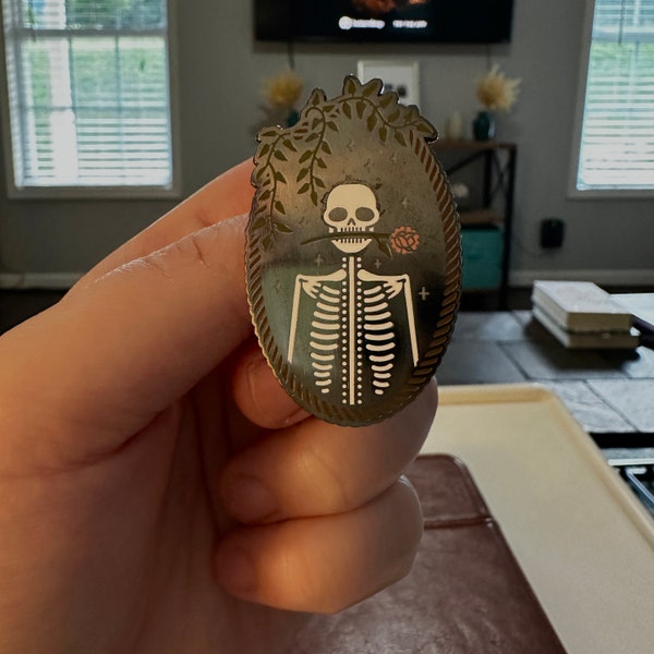 Skeleton "jackie" Pin // Artist Series Pin by Tinycup Needleworks ...