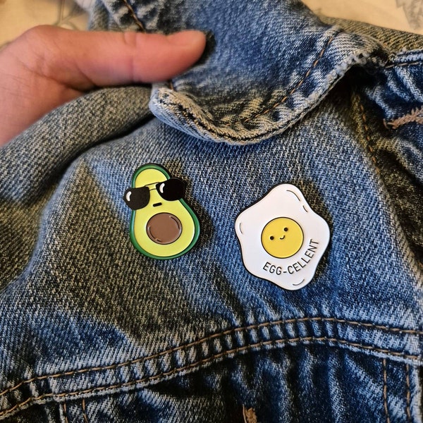 Eggcelent Funny Egg Enamel Pin | Cute Egg Pin Badge, Brooch Gift for a ...