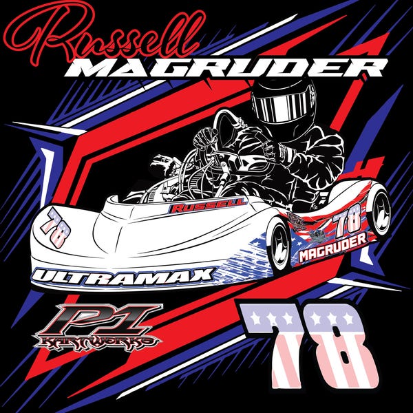 Cartoon Wing Sprint Car Race Car Highly Detailed FULL COLOR Clip Art ...