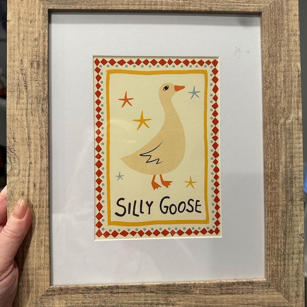 Silly Goose Print, Trendy Wall Art, Apartment Decor, Retro Wall Art ...