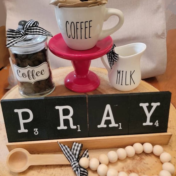 Faith Black & White Tiered Tray Decor! Christian / Religious Mix and ...