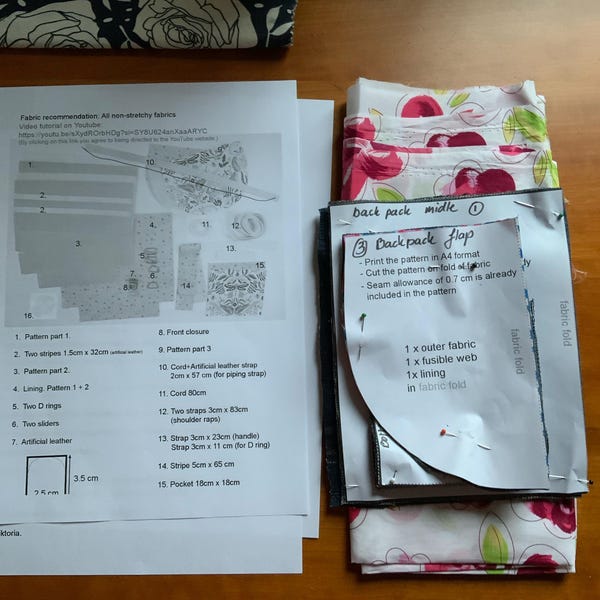 Anouk Kids Backpack PDF Sewing Pattern in English - Etsy