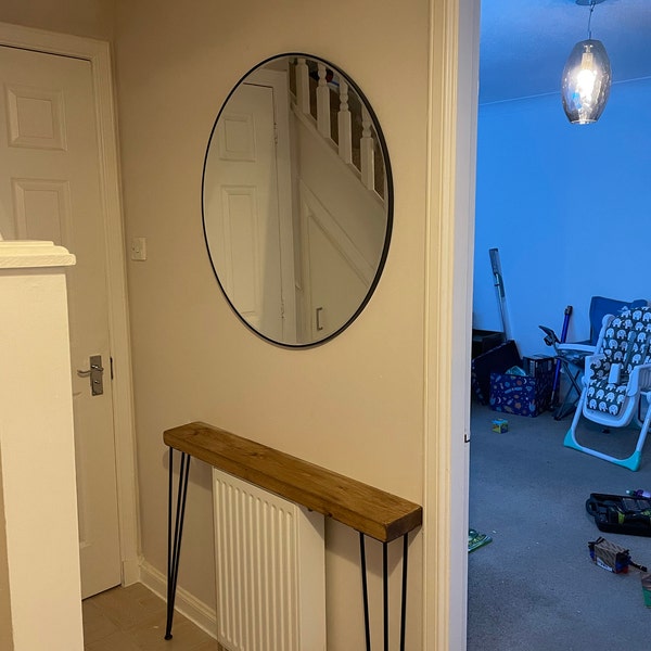 RUSTIC Console Table SLIMLINE With Hair Pin Legs | Reclaimed Timber ...
