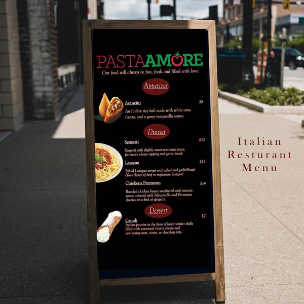 A-frame Sign Mockup: Restaurant Menu Board (PSD) - Etsy