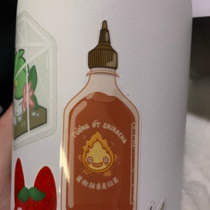 Asian Sauces Stickers Calcifer Sriracha Hot Sauce, Kiki Soy Sauce ...
