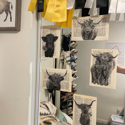 Highland Cow Themed Dictionary Prints - Etsy