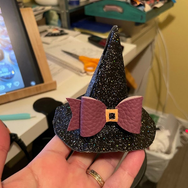 Witch Hat Bow SVG, Halloween Hair Bow Template, Cricut Bow SVG, Witches ...