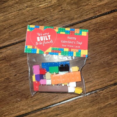 Set of 24 We Were Built to Be Friends Valentine Building Block Valentines - Etsy