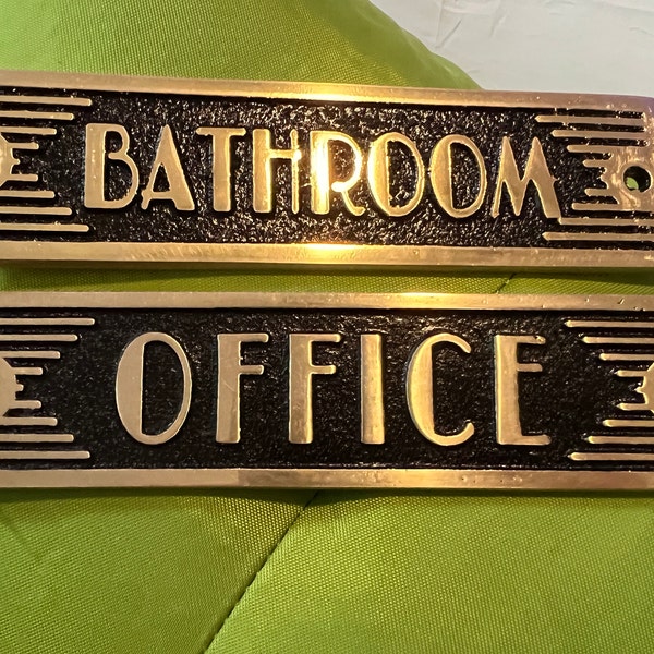Office Door Sign by Themetalfoundry • Brass or Aluminium House Art Deco ...