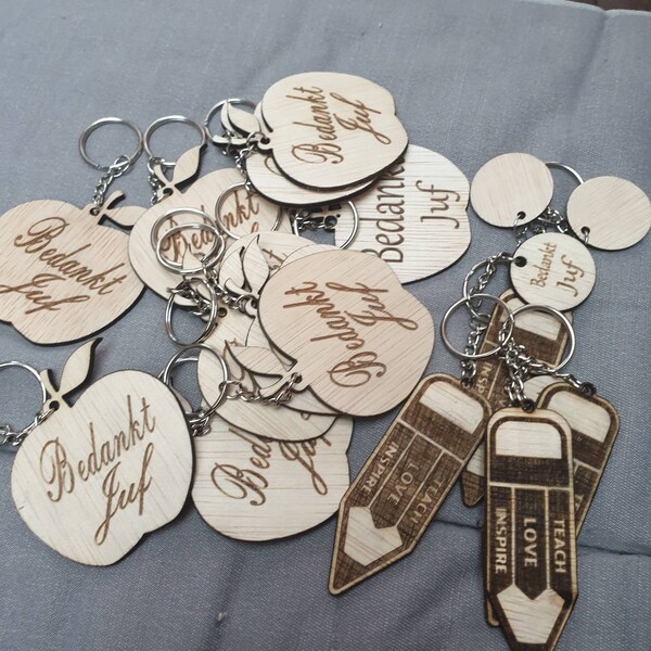 Laser Cut Digital File - Set of 5 Teachers' Keyrings - Etsy