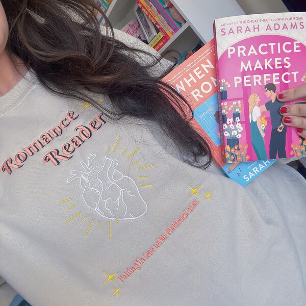 Romance Reader Crewneck / Book Merch / Embroidered Romance Reader ...