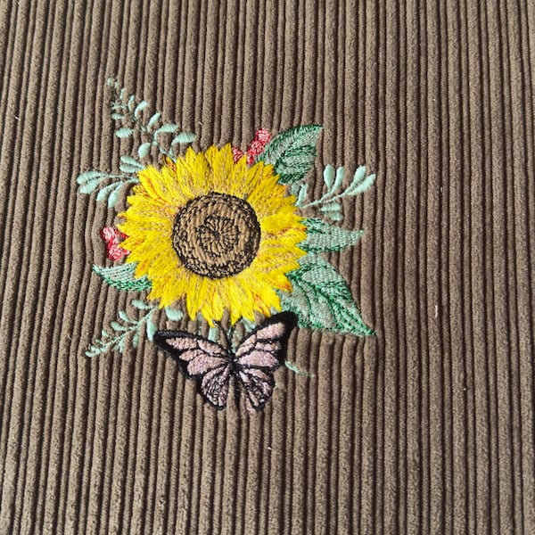 Sunflower Embroidery Design, Flower Machine Embroidery File, 3 Sizes ...