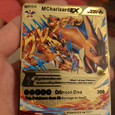 Mega Charizard EX Y Gold Metal Pokemon Card - Etsy