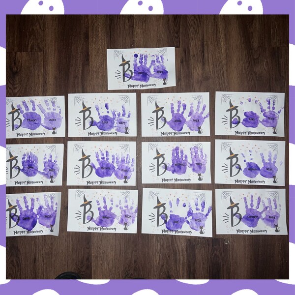 PRINTABLE Halloween Handprint Art, Boo Handprint Fall Art Craft ...
