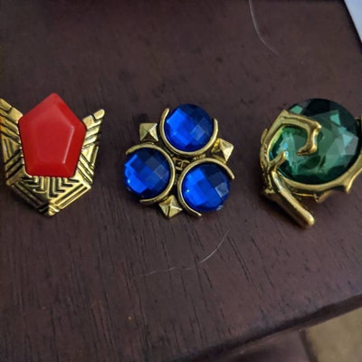 Zelda All 3 Spiritual Stones Necklace Set Kokiri Emerald Goron Ruby ...