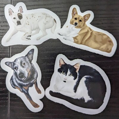 Personalized Dog Stickers Hand Drawn Custom Pet Sticker, Custom Dog ...