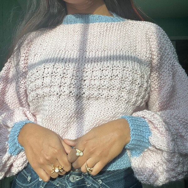 Knitting Pattern | "hazy Skies" Sweater | Digital Download | Beginner ...