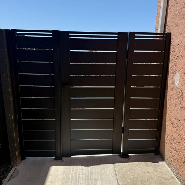 Alumission Aluminum Fence Panel Black Powder Coat - LA Style - Etsy