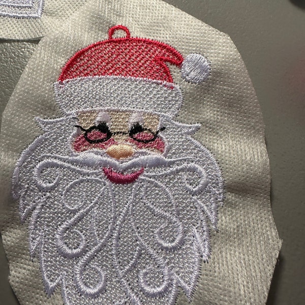 FSL Santa Ornament (2 Sizes). Christmas Embroidery Designs. Instant ...