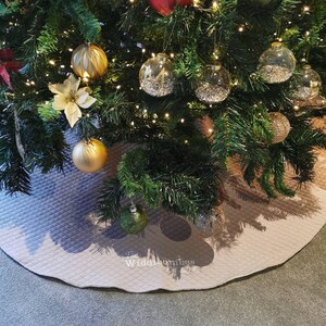 Beige Tree Skirt Quilted Christmas Tree Skirt Monochrome - Etsy