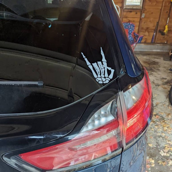 Rock on Skeleton Hand Vinyl Decal Sticker | Devil Horn Hand Sign, Metal ...