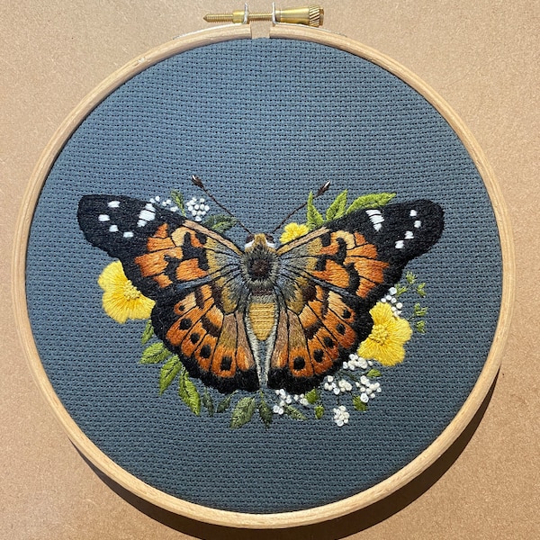 Butterfly: Hand Embroidery Pattern, Thread Painting Tutorial, Instant ...