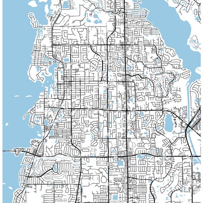 Custom Map of Your City, Any Town With Street Name Digital Download ...