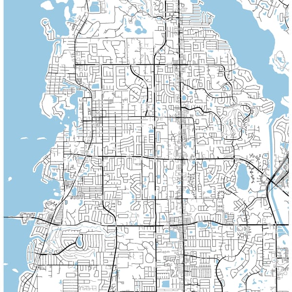 Custom Map of Your City, Any Town With Street Name - Digital Download ...
