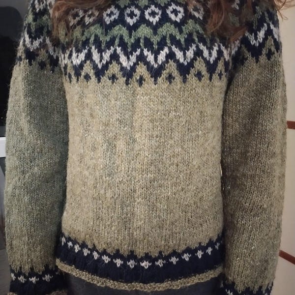 Knitted Icelandic Wool Sweater - Etsy
