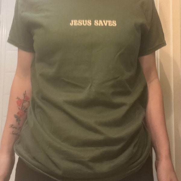 Aesthetic Jesus Saves Shirt Christian Apparel Brown Christian Shirt for Men Jesus Apparel ...