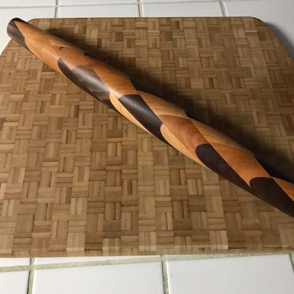 Handcrafted French Rolling Pin: Multi-wood Artisan Design in Black ...
