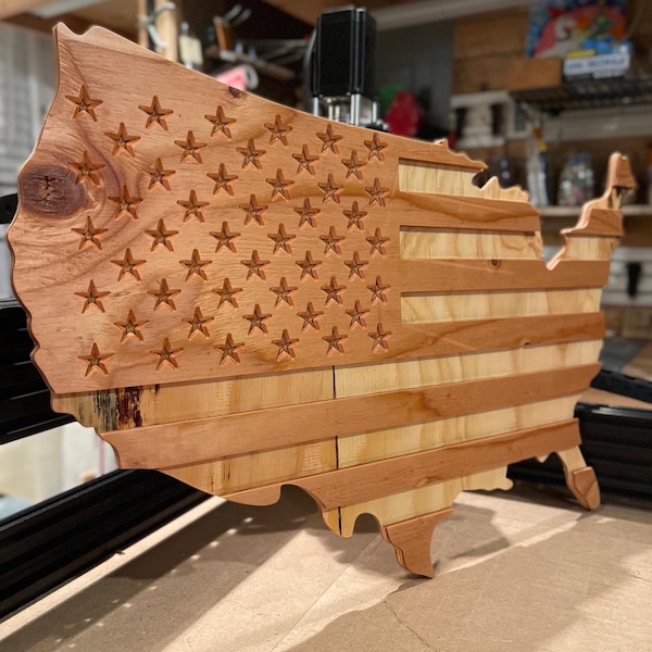 USA Flag and Map Pack - CNC Files for Wood, 3D STL Models - Etsy
