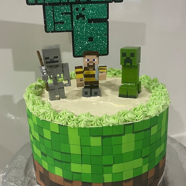 Minecraft Edible Icing Cake Wrap - Minecraft Cake Theme - Etsy Australia