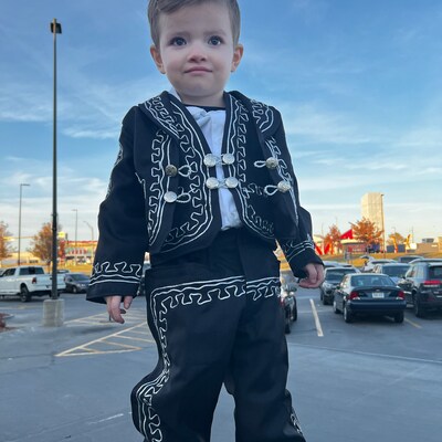Charro Outfit for Boy Mariachi Outfit Black and White Charro Suit Traje ...