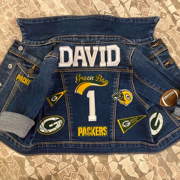 NAME ONLY - Custom Jean Jacket W/ Letter Patches (unlimited Letters ...