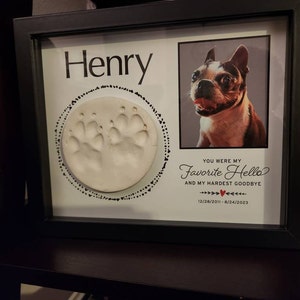 Pet Memorial Paw Print Holder Shadow Box Two Paw Prints Pet - Etsy