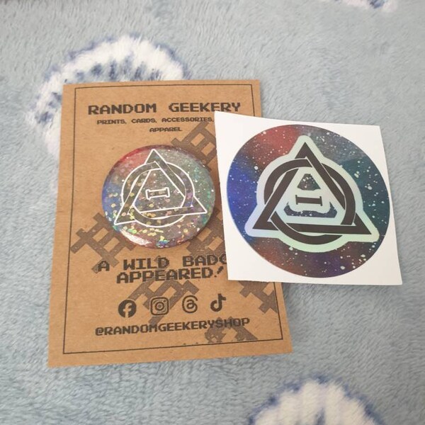 Therian Sparkly Pin Badge, Holographic Badge, Furry Accessory ...