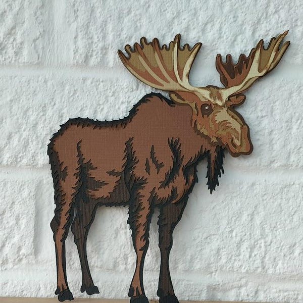 3D Layered Moose SVG EPS, 3D Layered Moose Papercut Svg, Moose Svg ...