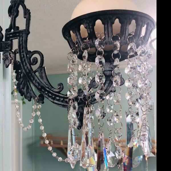 Topaz Purple Orange Crystal Wind Sun Chimes. Garden Art Patio Art ...