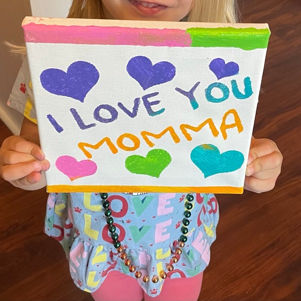 Mother's Day Personalized Craft Kit - Handprint Canvas Tote for Mom ...